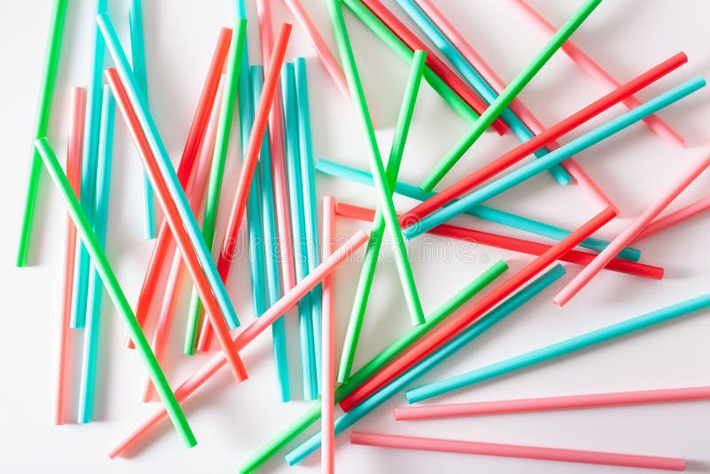 Single Use Plastic Drinking Straws Stock Image - Image of protection ...