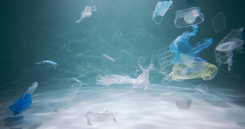 Garbage Floating Underwater, Ecology Catastrophe, Pollution, Disaster ...