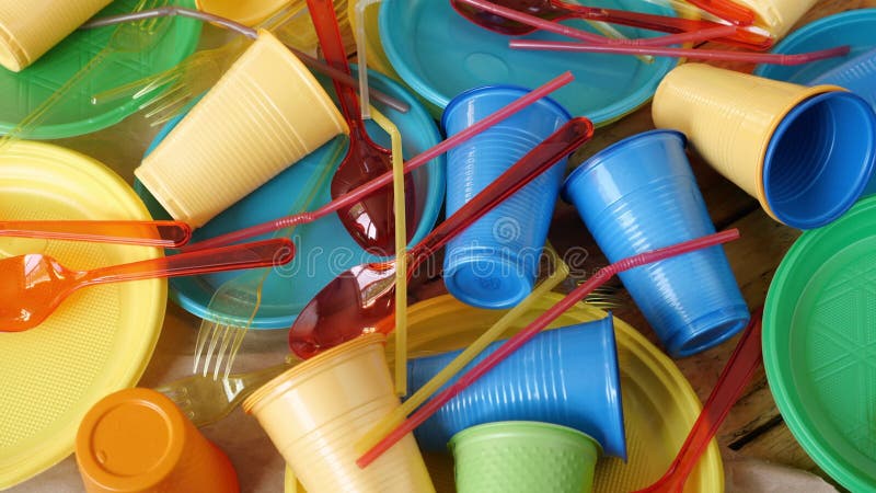 Single-use Plates and Items of Single-use Cutlery. Plastic Pollution ...