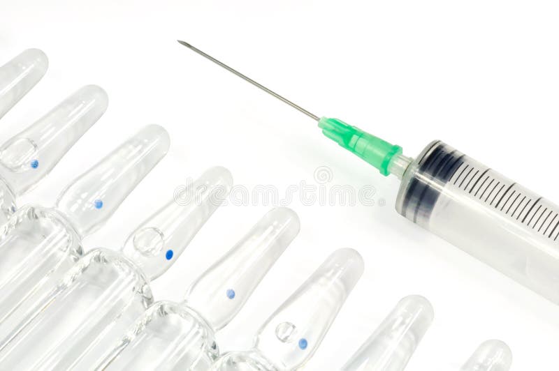 Single Use Syringe and Vaccine Stock Image - Image of single, isolated ...