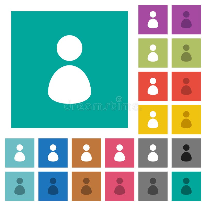 Single User Square Flat Multi Colored Icons Stock Vector - Illustration ...