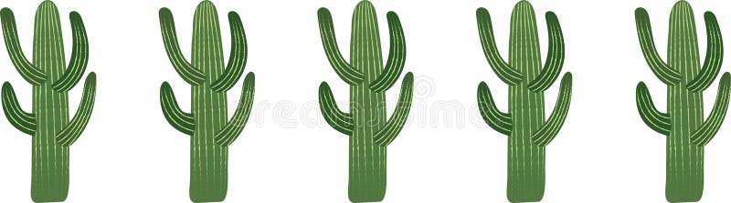 Single Vector Desert Cactus Seamless Border Stock Vector - Illustration ...