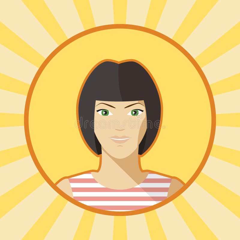 Single Vector Woman Avatar. Stock Vector - Illustration of vector, girl ...