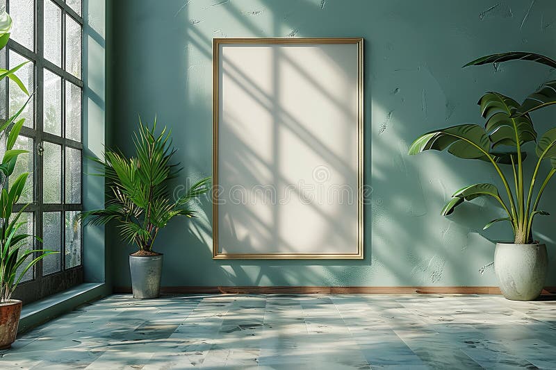 Single Vertical Frame Mockup Copy Space for Text Stock Illustration ...