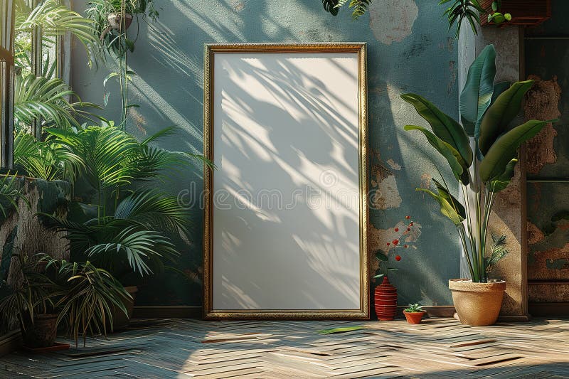 Single Vertical Frame Mockup Copy Space for Text Frame White Blank ...