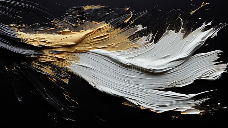 Single Vertical White Paint Stroke Thick Texture on Black Background ...