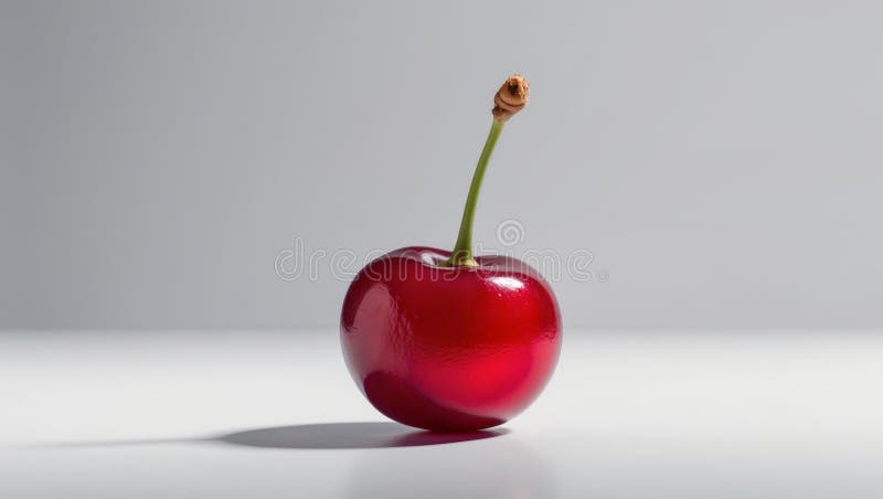 A Single Vibrant Cherry in the Spotlight Stock Photo - Image of blossom ...