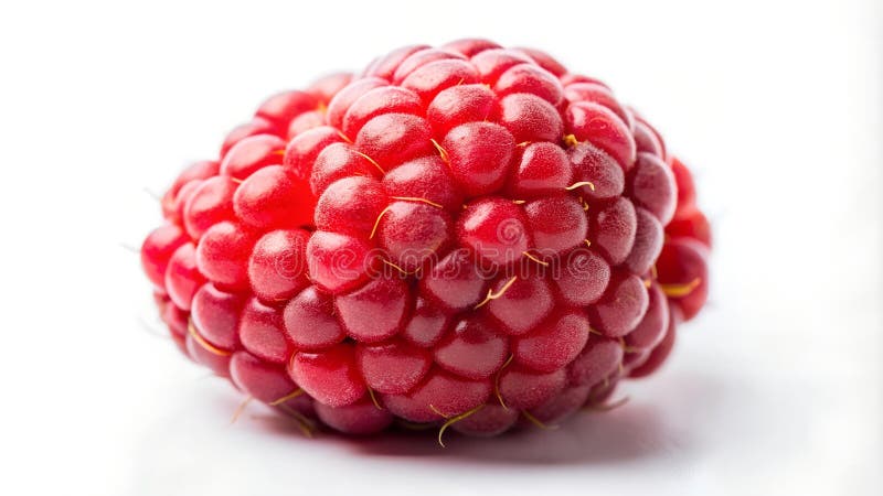 A Single, Vibrant Raspberry on a White Background Generative AI Stock ...