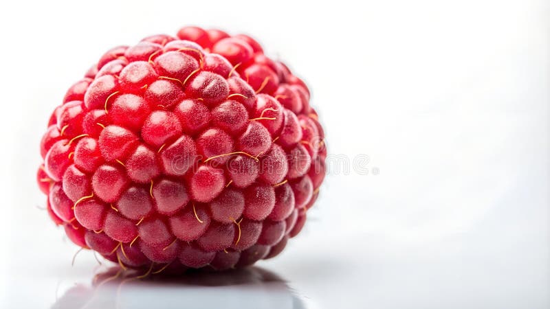 A Single, Vibrant Raspberry on a White Background Generative AI Stock ...