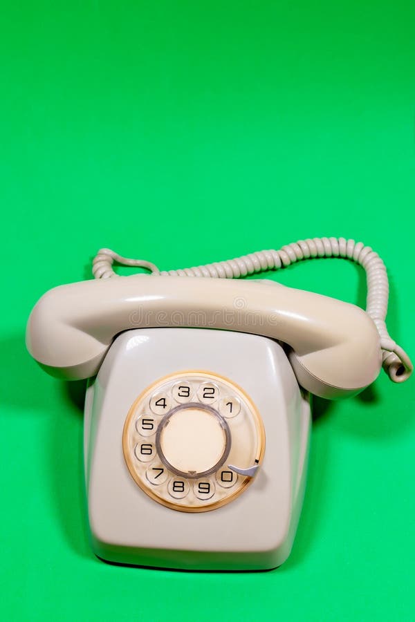 Single Vintage Classic Design White Rotary Telephone Stock Photo ...