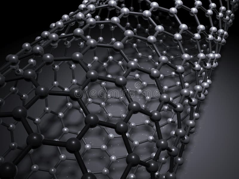Carbon Nanotubes Molecular 3d Structure Stock Illustration ...