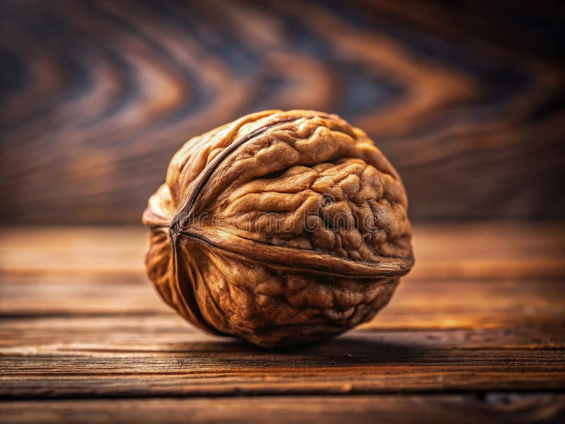 Single Walnut a CloseUp Exploration of Nutty Texture and Richness Stock ...