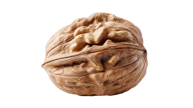 Single Walnut Hyper Realistic Highly Detailed Isolated on White ...