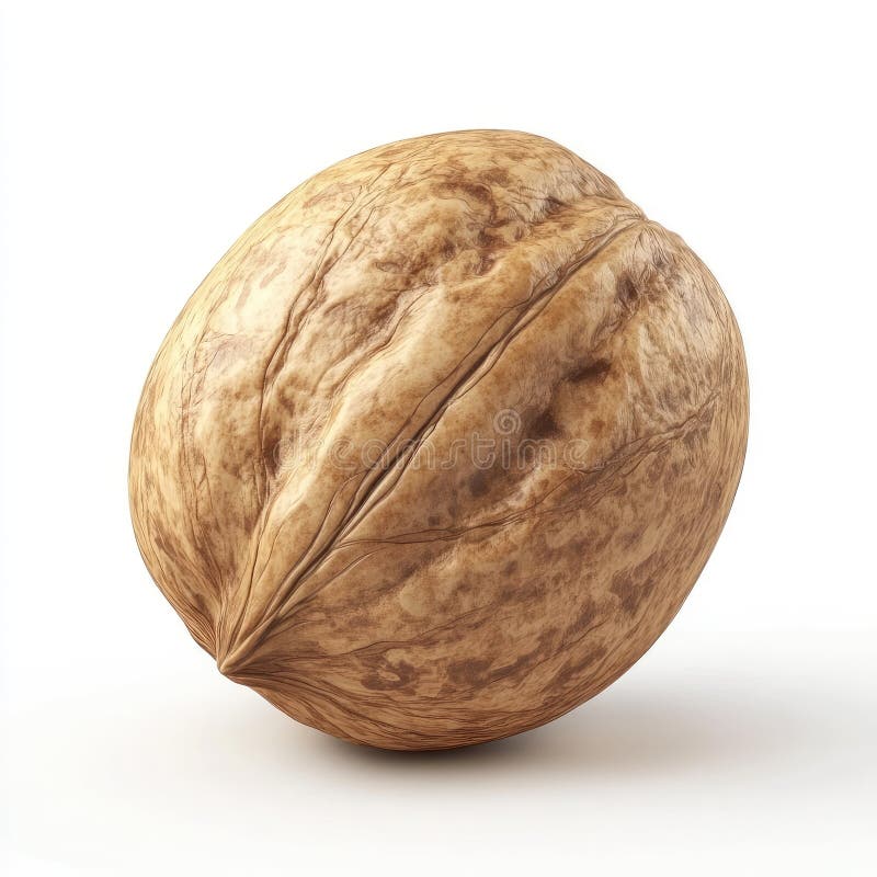 Whole Walnut in Shell, Close-Up Studio Shot Stock Illustration - Illustration of shell, white ...