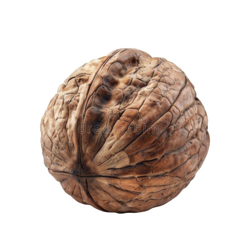 A Single Walnut Shell with Detailed Texture Stock Photo - Illustration ...