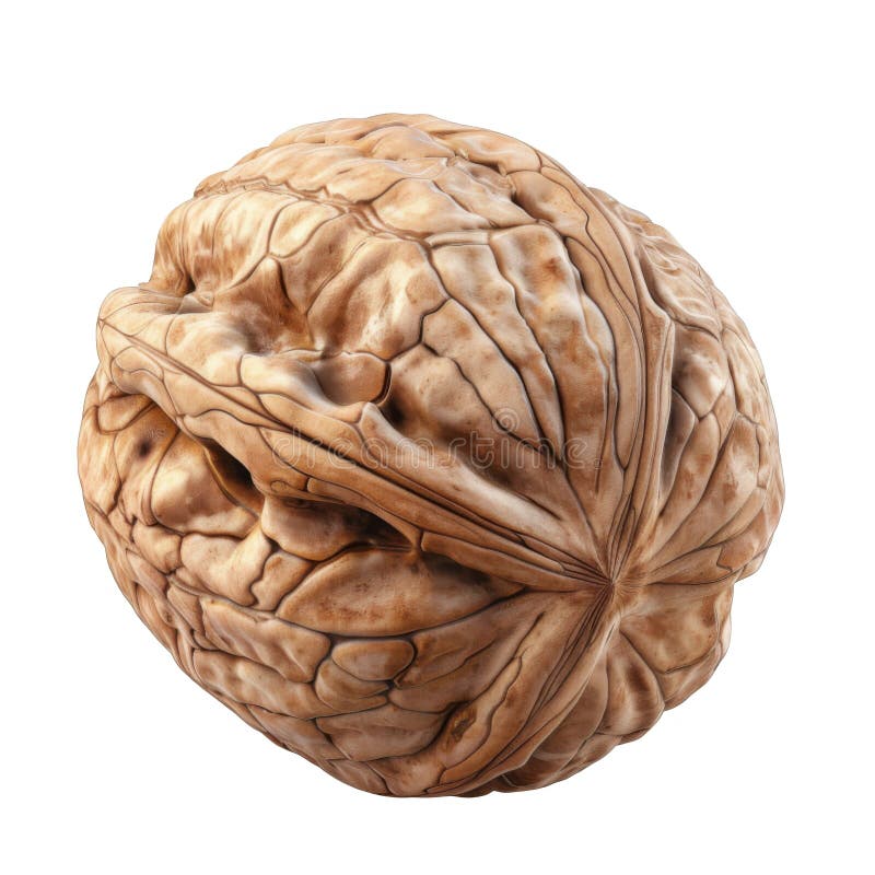 A Single Walnut Shell Isolated on a Black Background Stock Photo ...