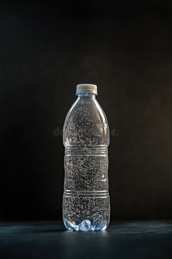 A Single Water Bottle Placed on a Table Surface Stock Photo - Image of ...