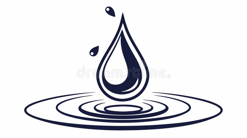 Single Water Drop Causing a Ripple Effect Illustration, Vector Design ...