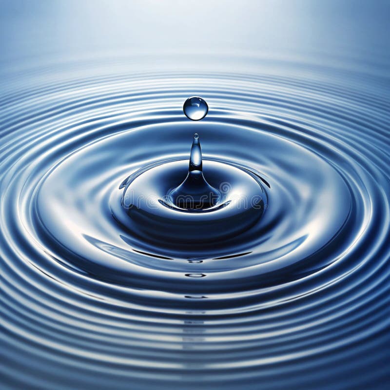 Minimalist Water Drop with Ripples Stock Illustration - Illustration of ...
