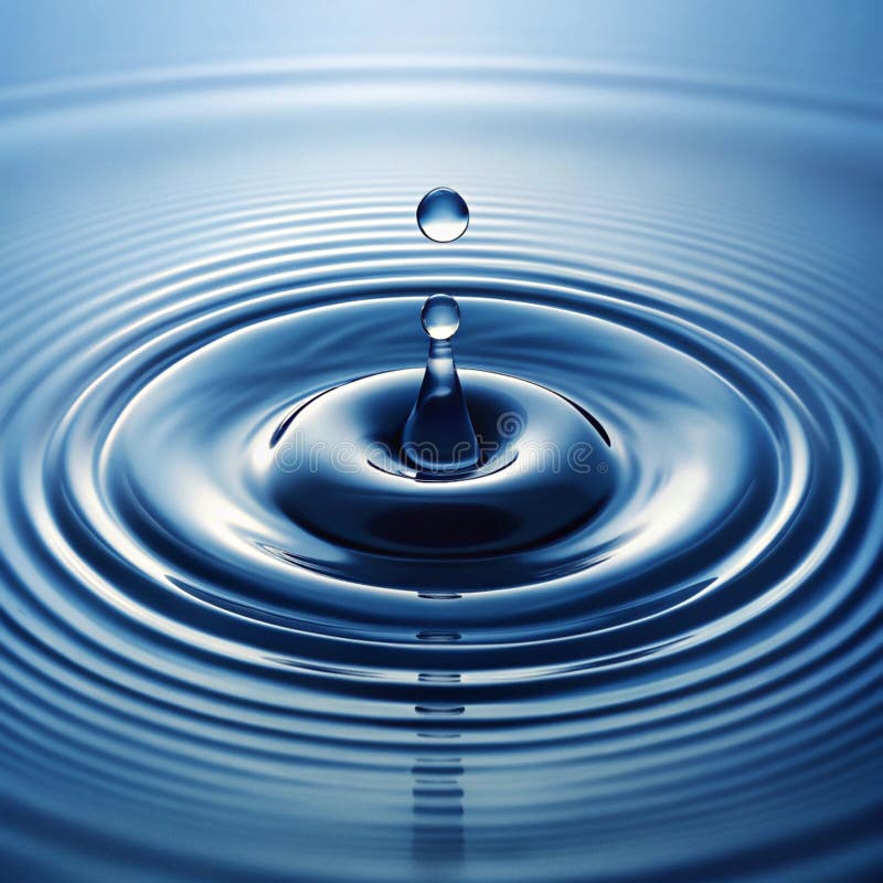 Minimalist Water Drop with Ripples Stock Illustration - Illustration of ...