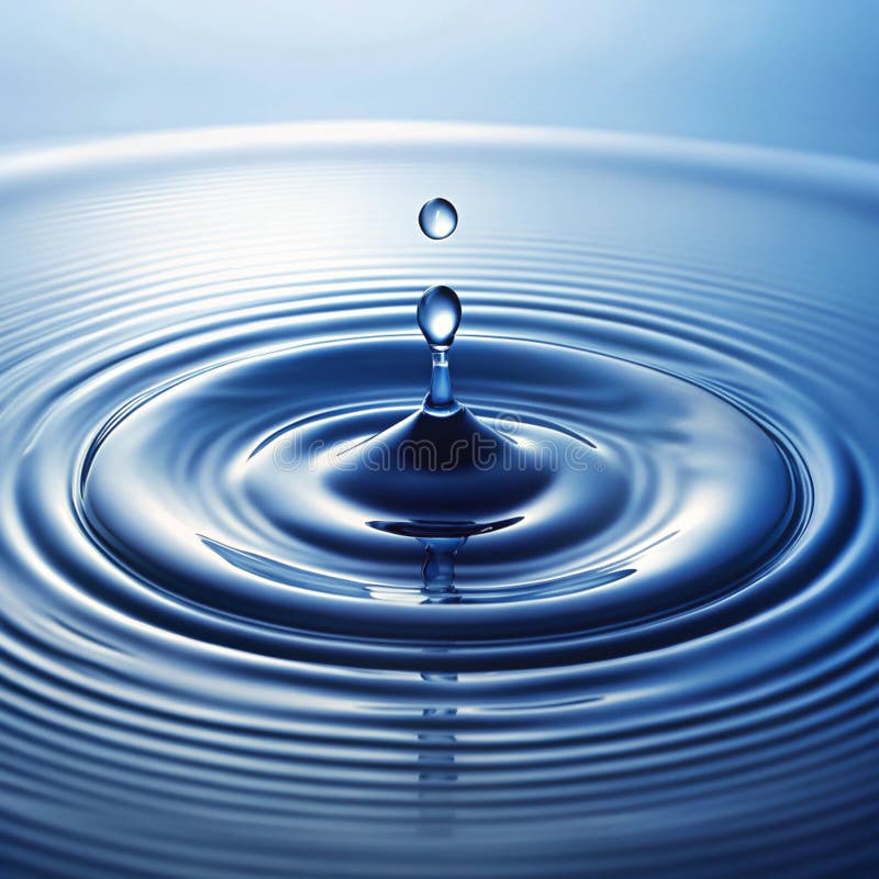 Minimalist Water Drop with Ripples Stock Illustration - Illustration of ...
