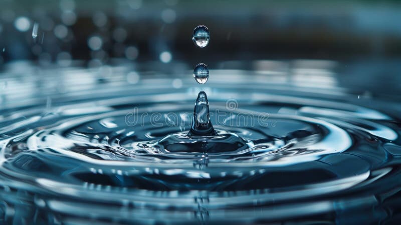 A Single Water Drop Creates Concentric Ripples As it Splashes into a ...