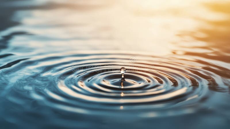 Water Drop Ripples Serenity Nature Background Stock Illustration ...