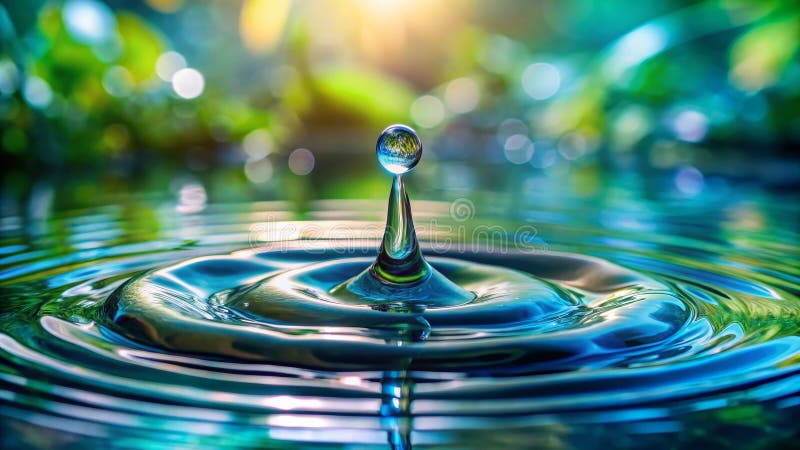 A Single Water Drop Creates Concentric Ripples on a Still, Serene ...