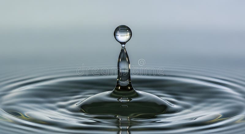 Water Drop Collision Creating Crown with Ripples on a Serene Surface ...