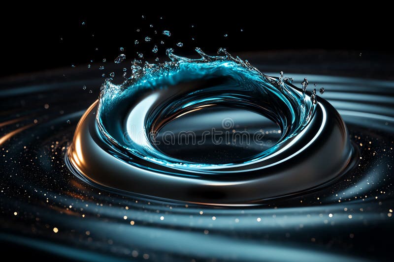 A Single Water Drop Creates a Mesmerizing Circular Ripple Pattern on a ...