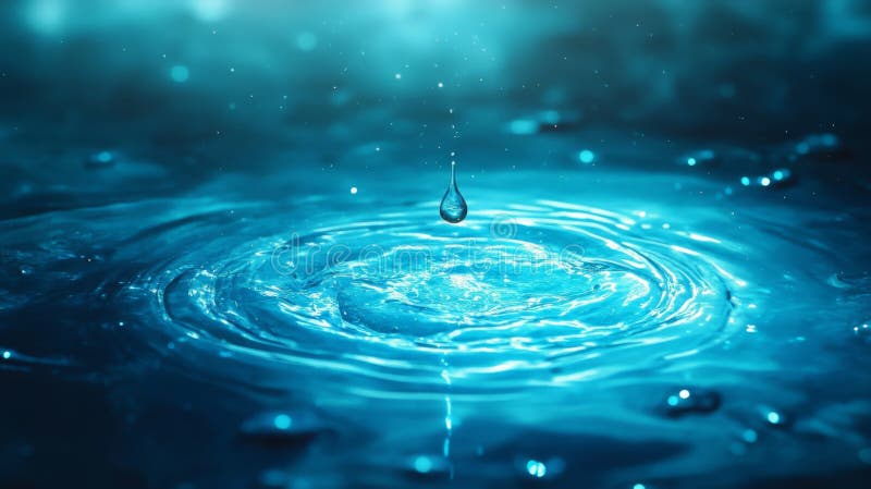 A Single Water Drop Falling Creating Ripples Stock Image - Image of ...