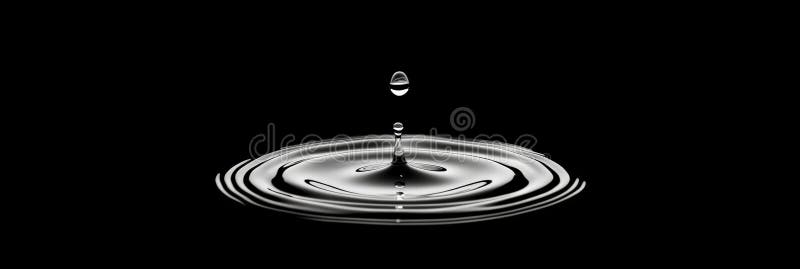 Water Drop Falling and Creating Ripples on Dark Background Stock ...