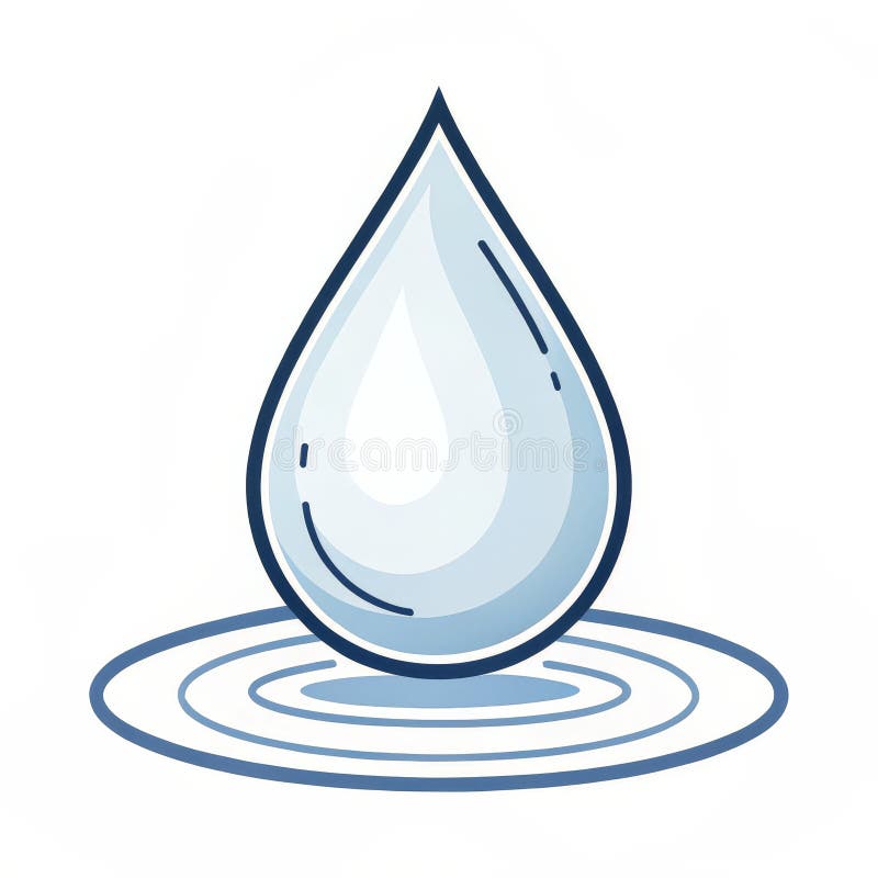 Single Water Drop Illustration Simple Line Art Design, Water ...