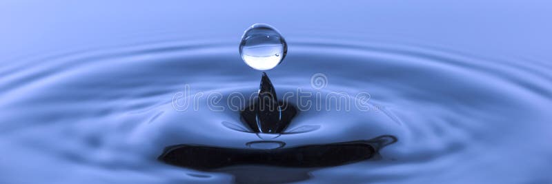 Single Water Drop Impact on Surface Stock Image - Image of clean, color ...