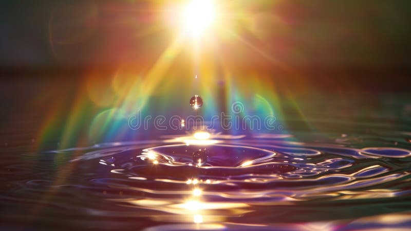 A Single Water Drop Refracts Light, Creating a Mesmerizing Lens Flare ...