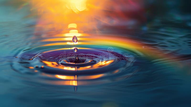 A Single Water Drop Refracts Light, Creating a Mesmerizing Lens Flare ...