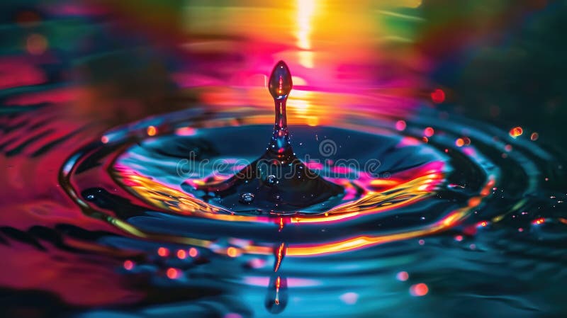 A Single Water Drop Refracts Light, Creating a Mesmerizing Lens Flare ...