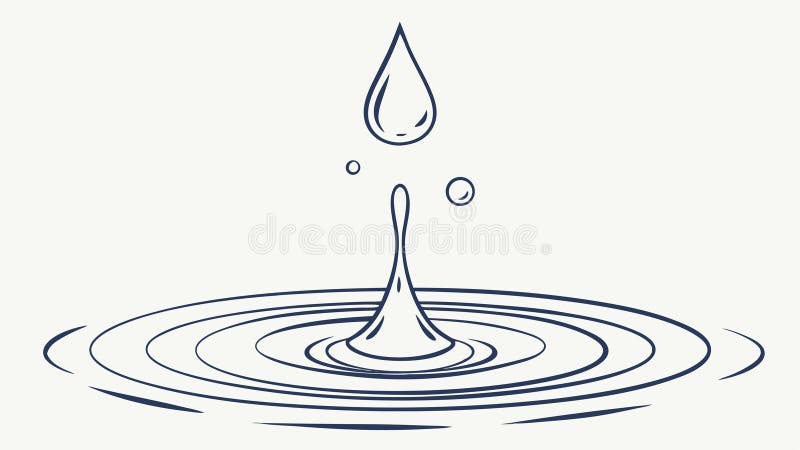 Single Water Drop with Ripples, Purity Effect, Vector Design Generative ...
