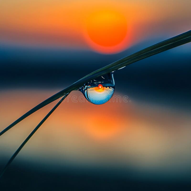 A Single Water Drop Serves As a Reflection of the Natural World that ...