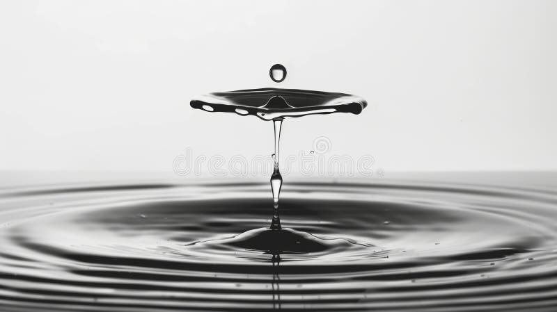 A Single Water Drop Splashing on the Surface of Water Stock Image ...