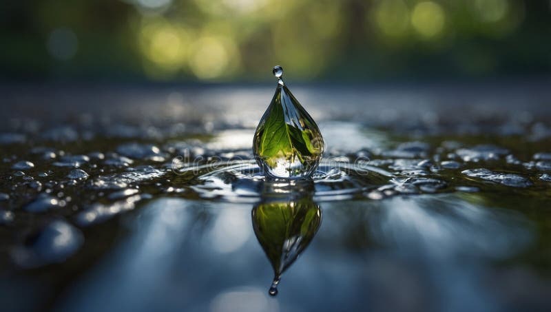 A Single Water Drop Touching the Ground Stock Illustration ...