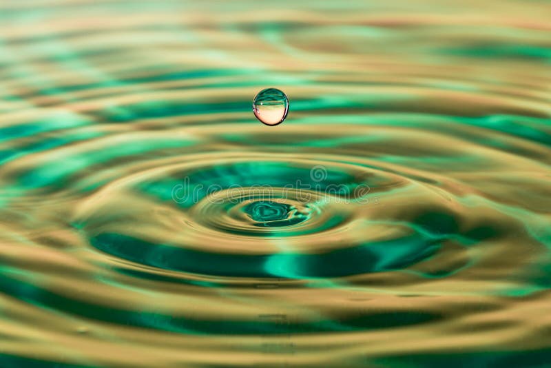 A Single Water Drop and Waves. Stock Photo - Image of bubble, clear ...