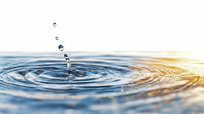 A Single Drop of Water Creates a Ripple on a Calm Surface. Generative ...