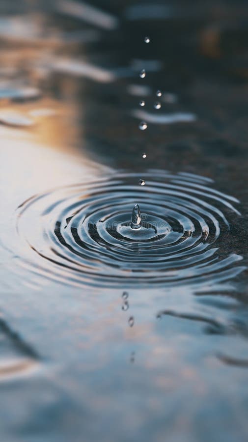 Single Water Droplet Creates Ripples on the Surface, Capturing the ...