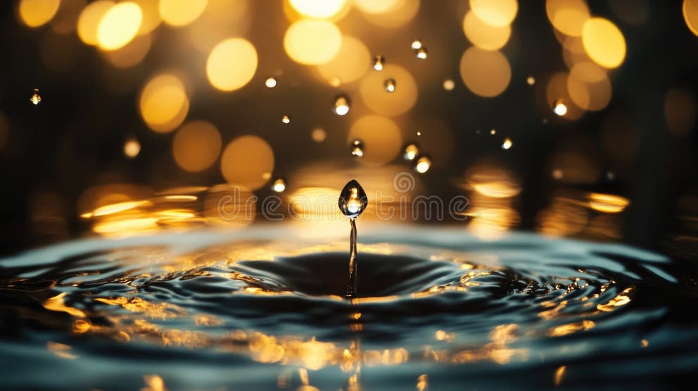 Water Droplet Falling into Pool Stock Image - Image of fall, water ...