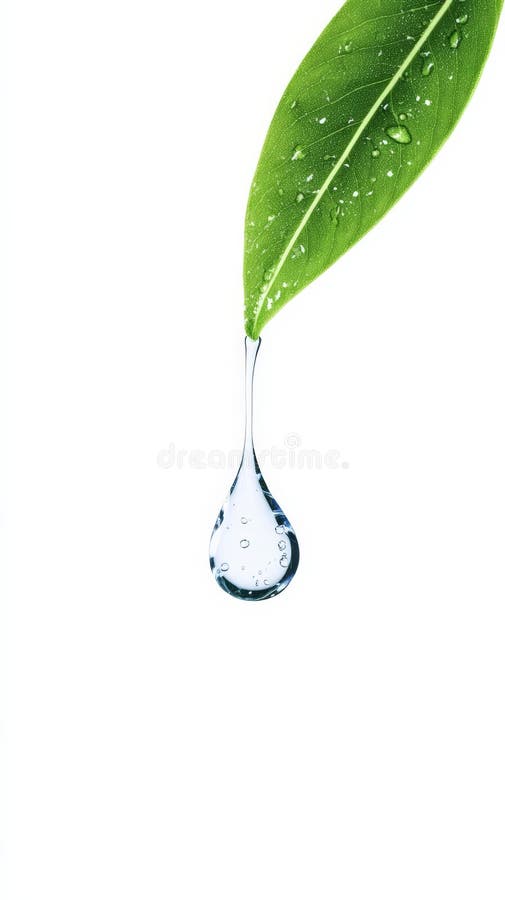 Droplet Forming on Leaf Tip Amidst Rainfall Stock Photo - Image of ...