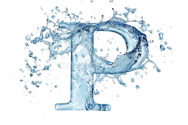 A Single Water Splash Forms the Shape of the Letter P Stock ...