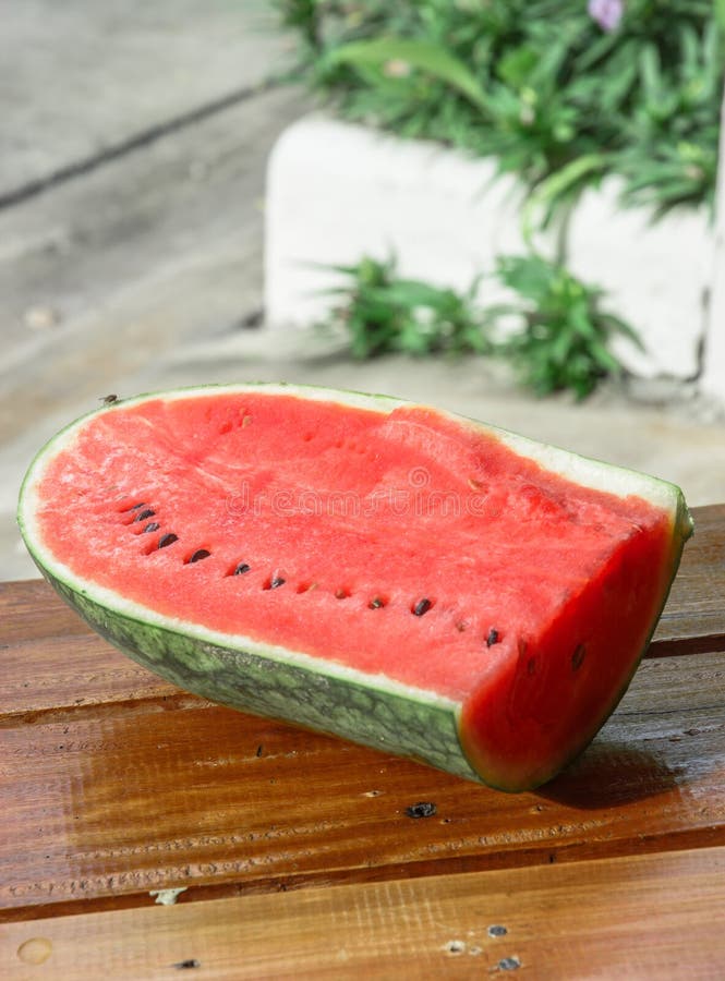 Single Watermelon Triangular Slice Isolated on White Background Stock ...