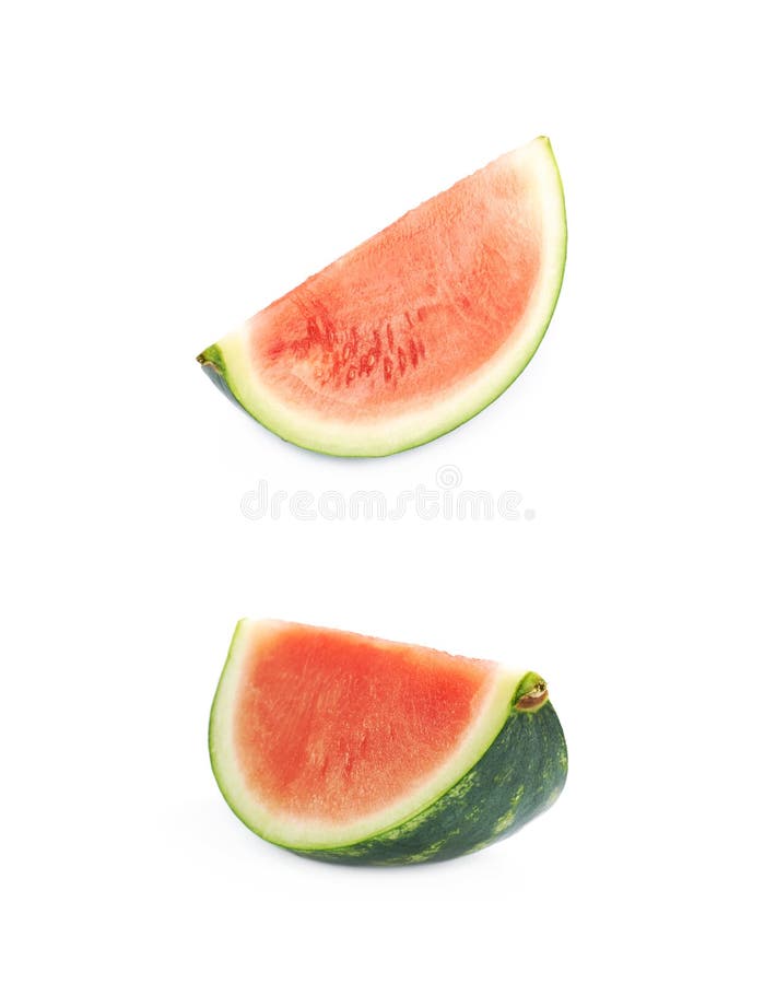 Single Watermelon Slice Isolated Stock Image - Image of dessert, seed ...