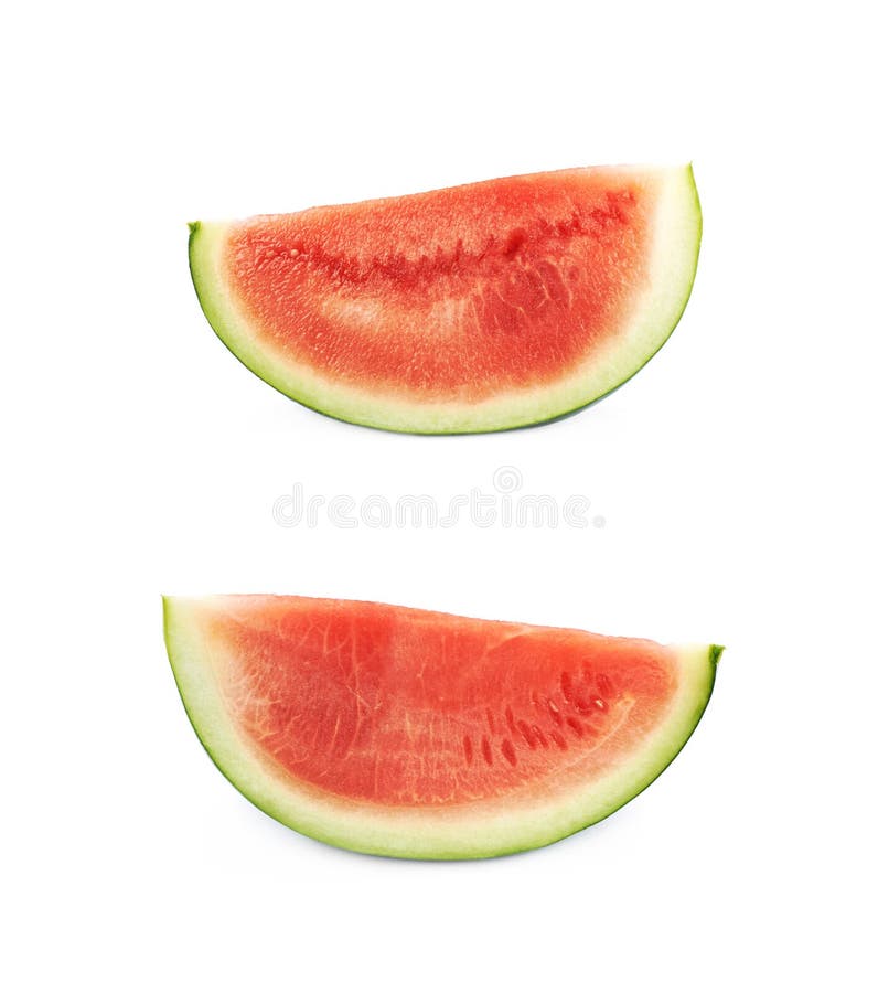Single Watermelon Slice Isolated Stock Image - Image of delicious ...